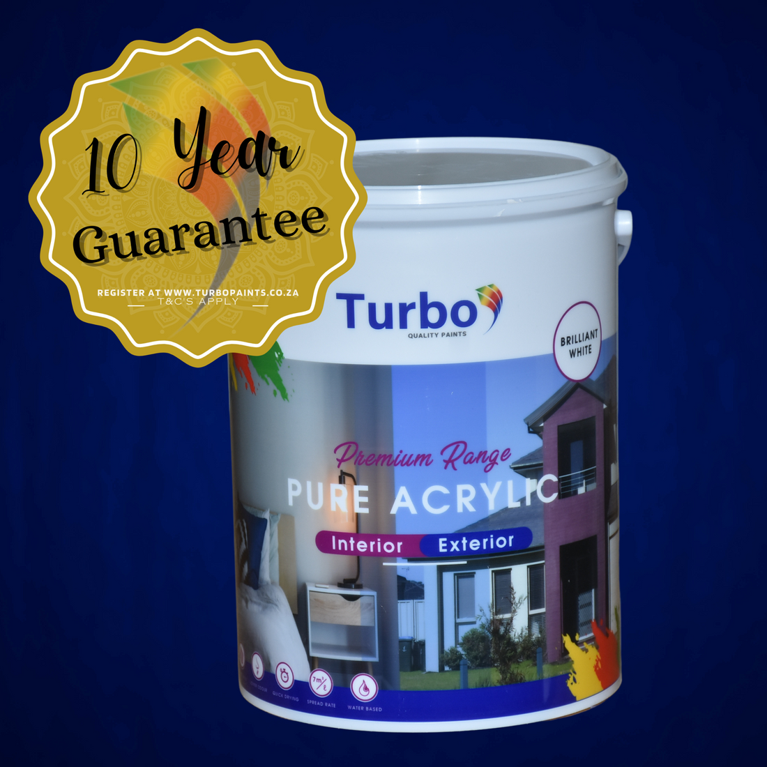 Pure Acrylic - Low Sheen - White – Turbo Paints cc