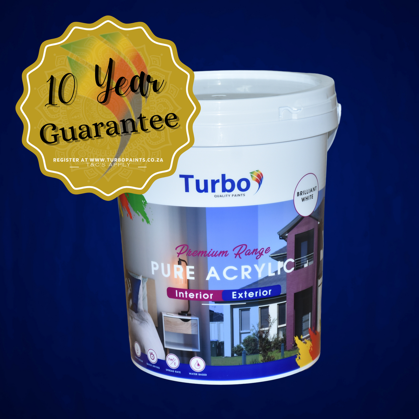 Pure Acrylic - Low Sheen - White – Turbo Paints cc